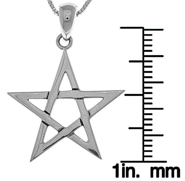 Jewelry Trends Sterling Silver Five Point Star Pendant on 18 Inch Box ...